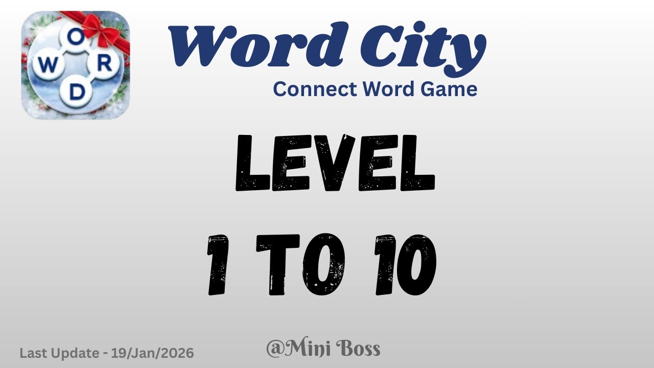 Word City Level Answers [1 to 10 Levels] | Connect Word Game 🧩 | Mini ...