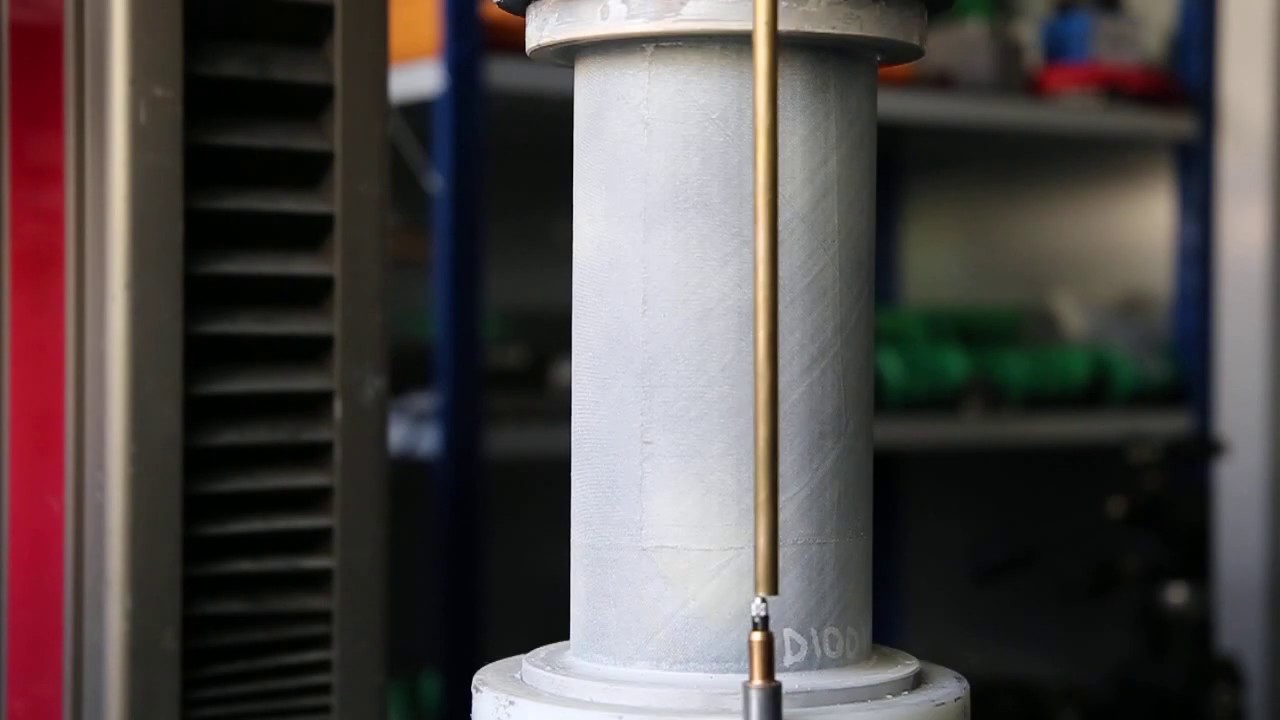 Buckling Test; LVDT; VCT test; D=100mm; H=200; 0/45/-45; Ser.09 - YouTube