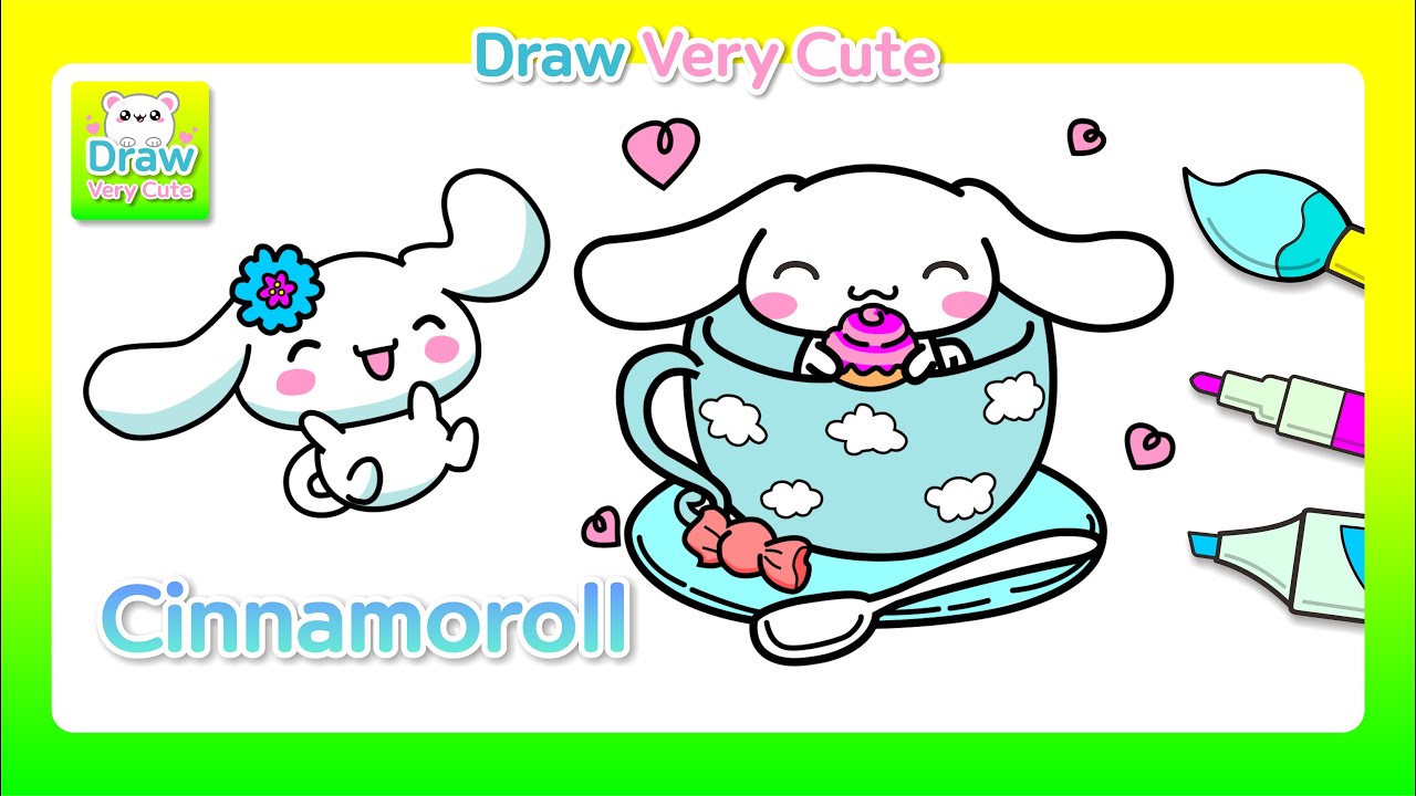 💕Draw and Color Cinnamoroll Cute Kawaii character Draw Very Cute Motion ...