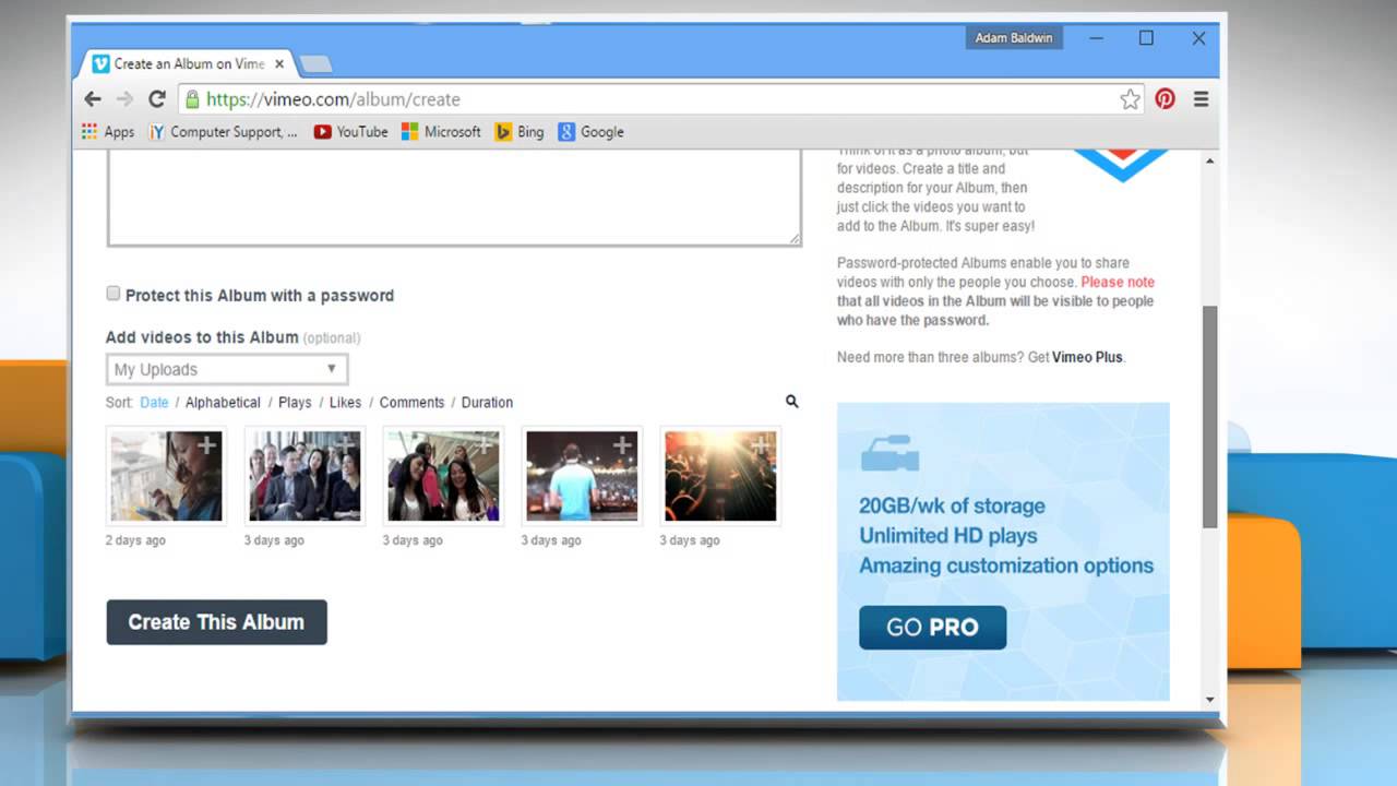 How to create an album in Vimeo® :Tutorial - YouTube