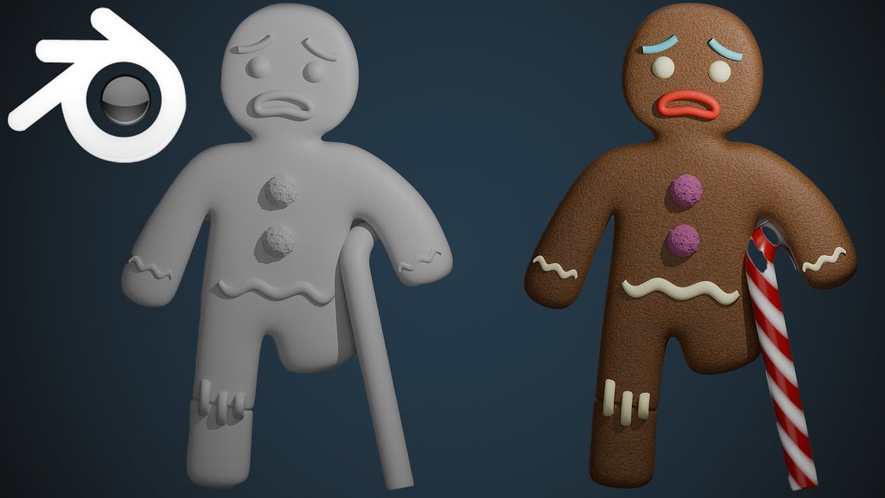 How to Make Gingerbread Man ( Shrek ) in Blender - 3D Tutorial for ...