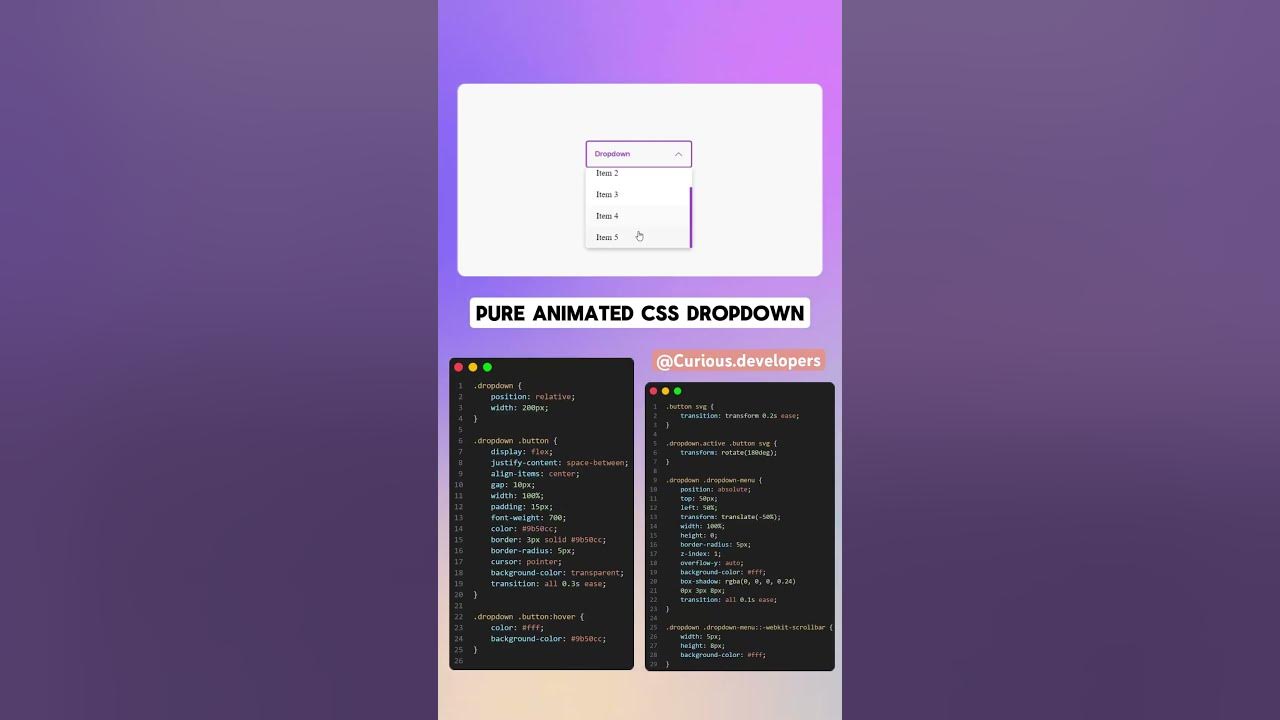 Pure Animated Css Drop Down Box Coding Webdevelopement Webdesign Htmlcss Programming