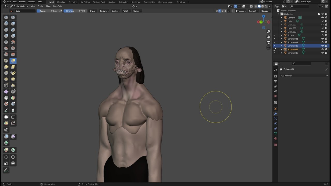 oc sculpt sketch - Blender - YouTube