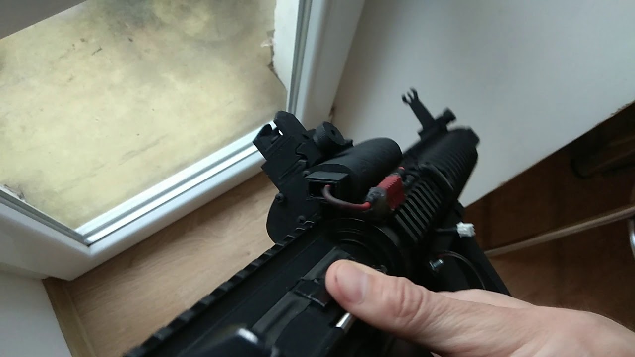 Airsoft m4, case for 18650, peq box. Страйкбол м4, холдер для 18650 ...