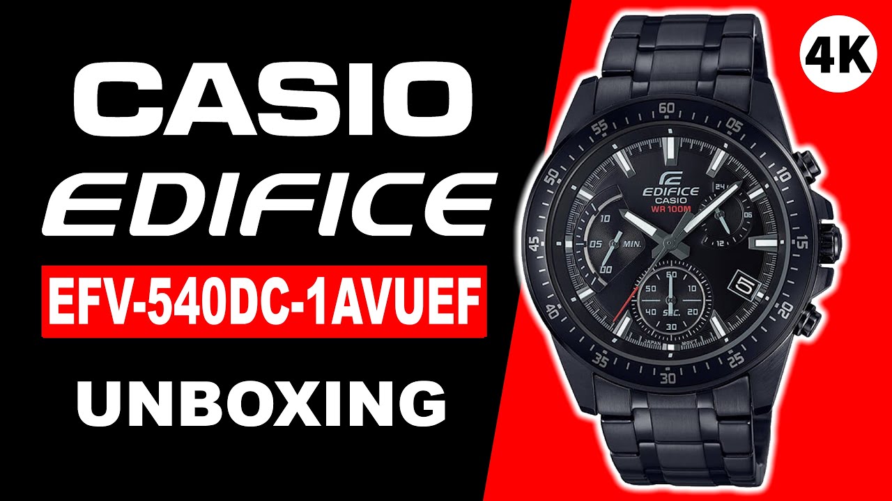 Casio Edifice EFV-540DC-1AVUEF Unboxing 4K - YouTube