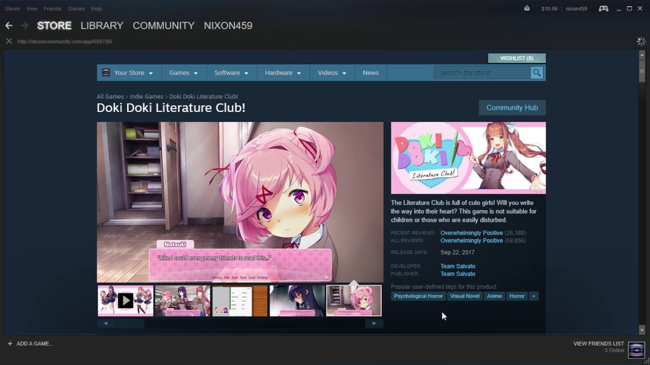 Doki Doki Literature Club Disclaimer - YouTube