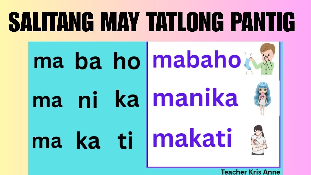 Pagbasa ng mga Salitang may Tatlong Pantig / kindergarten grade1 grade2 ...
