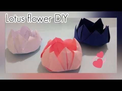 How to make lotus flower with paper | Lotus flower paper craft | Crafts ...