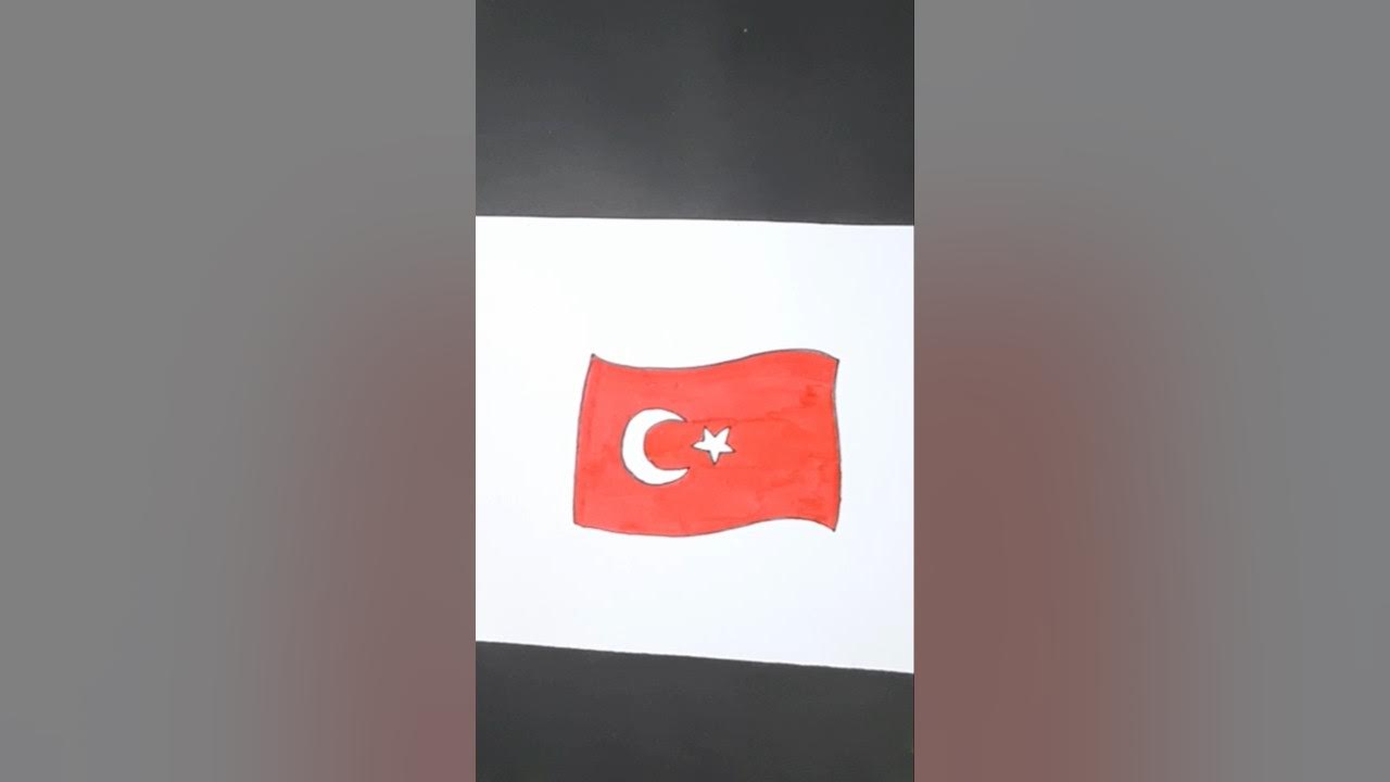 How to draw Turkish Flag 🇹🇷 #drawing #shorts #turkey - YouTube