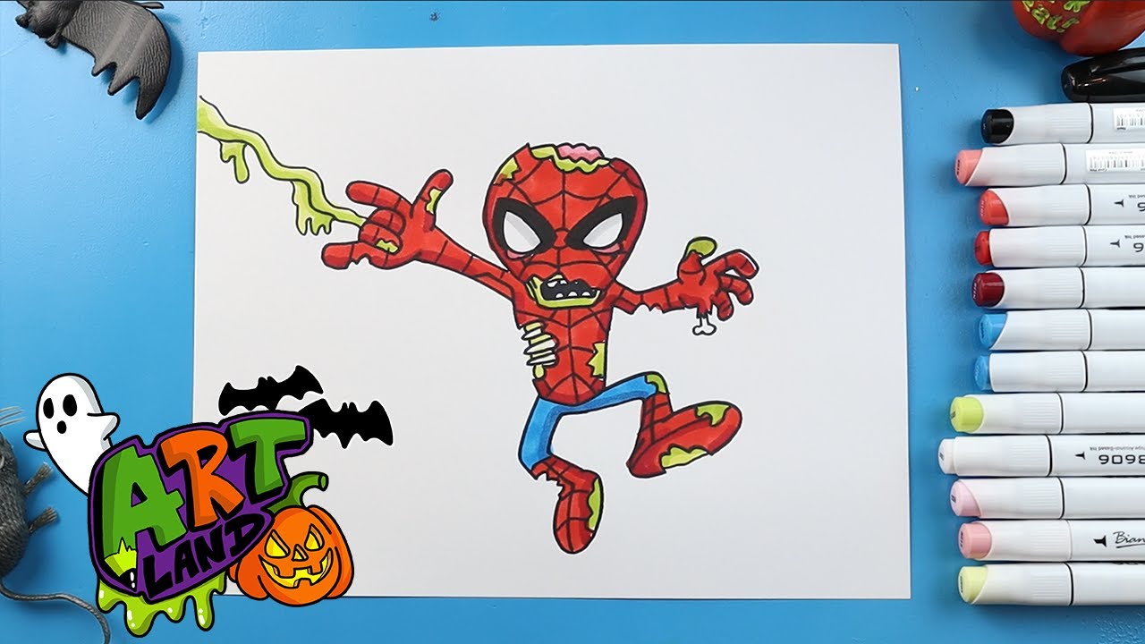 How to Draw Zombie Spiderman - YouTube