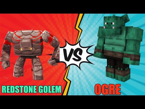 REDSTONE GOLEM VS OGRE FIGHT IN MINECRAFT |MINECRAFT MOB BATTLE| - YouTube