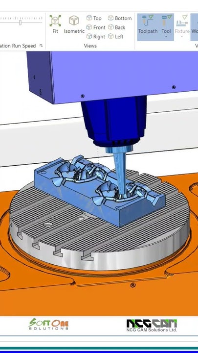 NCG CAM 5 Axis Paralell Toolpath Simulation #ncgcam #cadcamcnc #cadcamsolutions - YouTube
