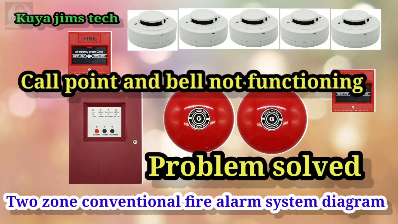Two zone conventional call point and bell not functioning - YouTube