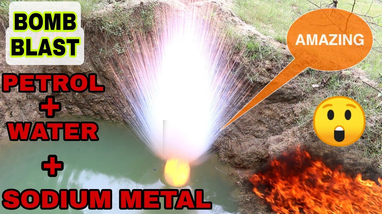 mixing of sodium metal and water and petrol🔥🔥🔥| sodium metal experiment ...