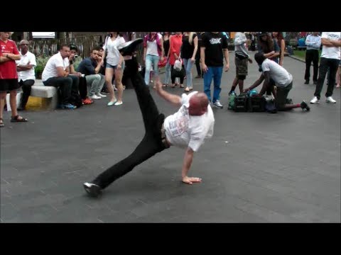 Breakdance Show in the Street. London Leicester Square