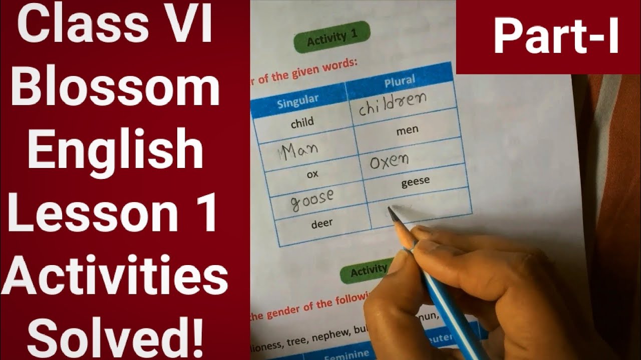 Class 6 English Revision Lesson Activities Solved! [Part-I] - YouTube