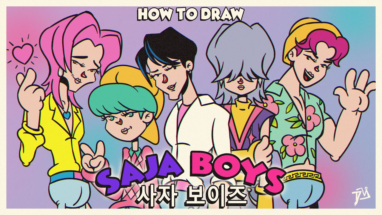 How to Draw Saja Boys – KPop Demon Hunters | Easy Step-by-Step Cartoon ...