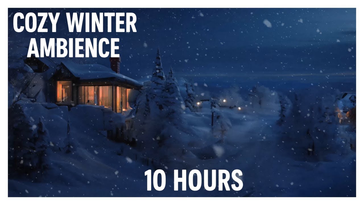 10 Hours Cozy Winter Ambience Snow Storm | Gentle Blizzard & Wind ...