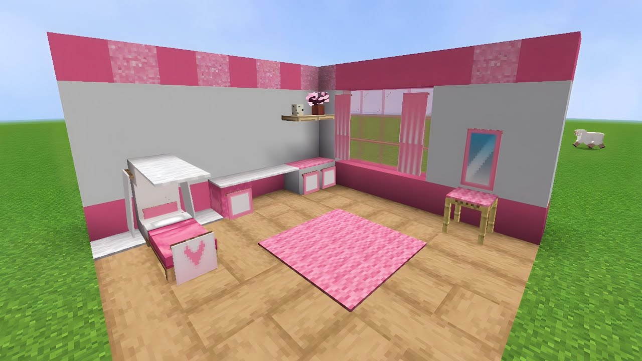 Minecraft: Easy Cute Pink Room Tutorial! 1.20 - YouTube