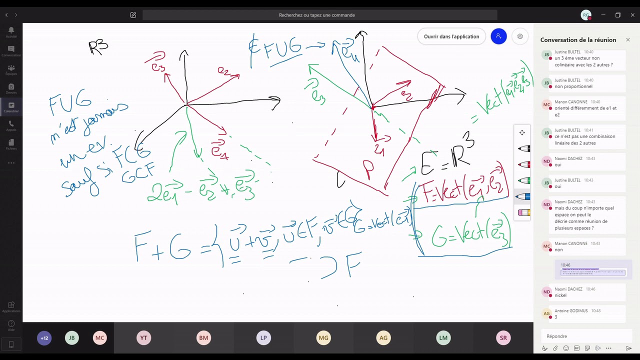 Cours du 09/06/20: somme d'espaces vectoriels - YouTube