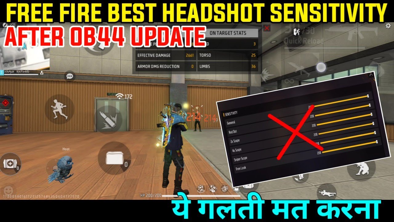 Ob44 Update Free Fire Headshot Setting | Ff Ob 44 Sensitivity Settings ...