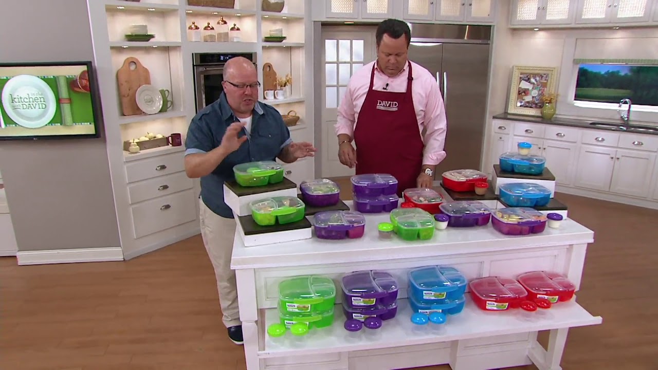 Sistema Set of 2 To-Go Triple Split Containers with 2 Yogurt Pots on ...