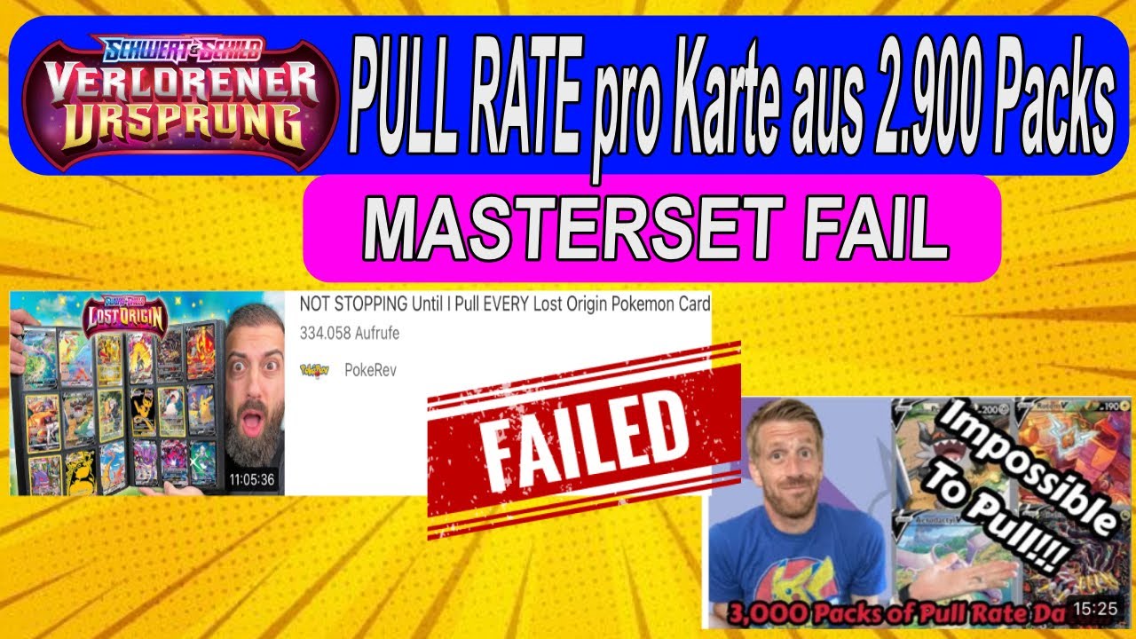 Verlorener Ursprung Pull Rate pro Karte aus 2900 Packs - Masterset FAIL - YouTube