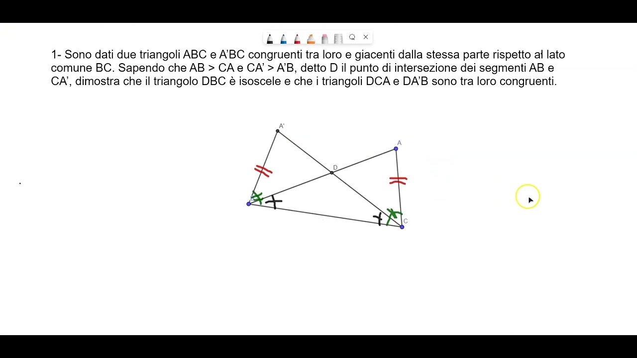Problema su triangoli congruenti - YouTube