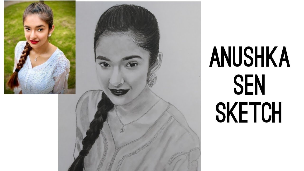 How to Draw Anushka Sen Step By Step | Anushka Drawing | Anil Raikwar Arts - YouTube