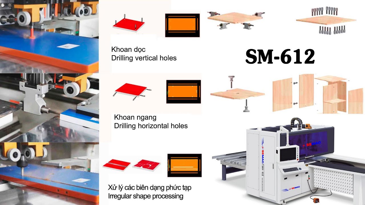 SEMAC | 6 SIDED CNC DRILLING MACHINE - MODEL SM-612 - YouTube
