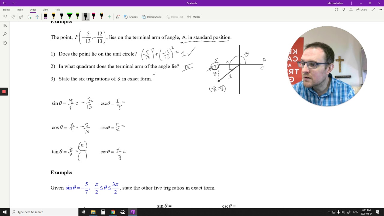 Math 30-1 6 4 Trig Ratios and Equations Part 1 - YouTube