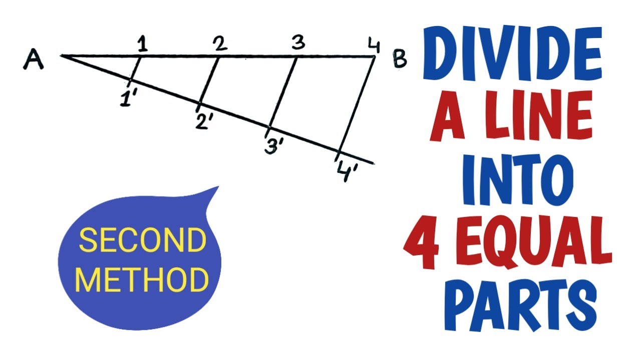 How To Divide A Line Into 4 Equal Parts With Compass SECOND METHOD how-to-divide-a-line-into-4-equal-parts-with-compass-second-method