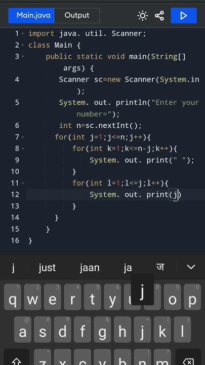 Pattern printing in java 😍😍😍#code #java code - YouTube