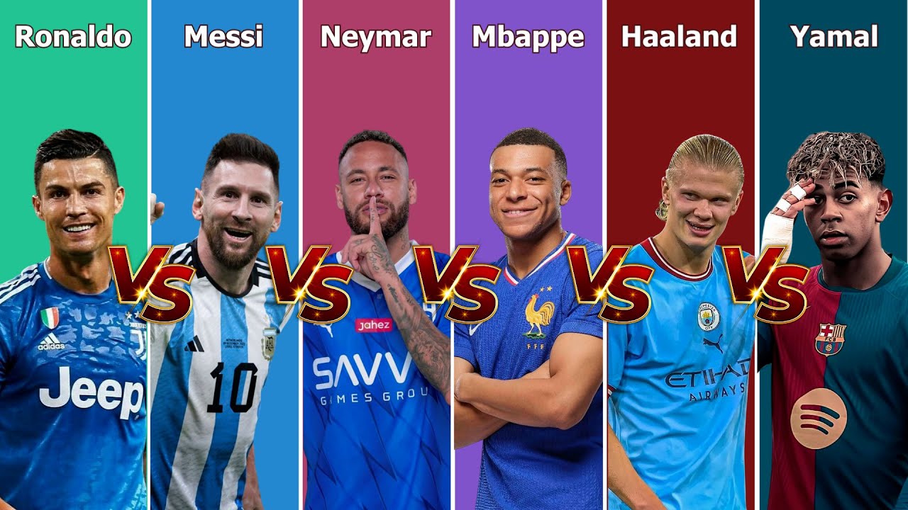 Football King RONALDO or MESSI or NEYMAR or HAALAND or MBAPPE or YAMAL ...