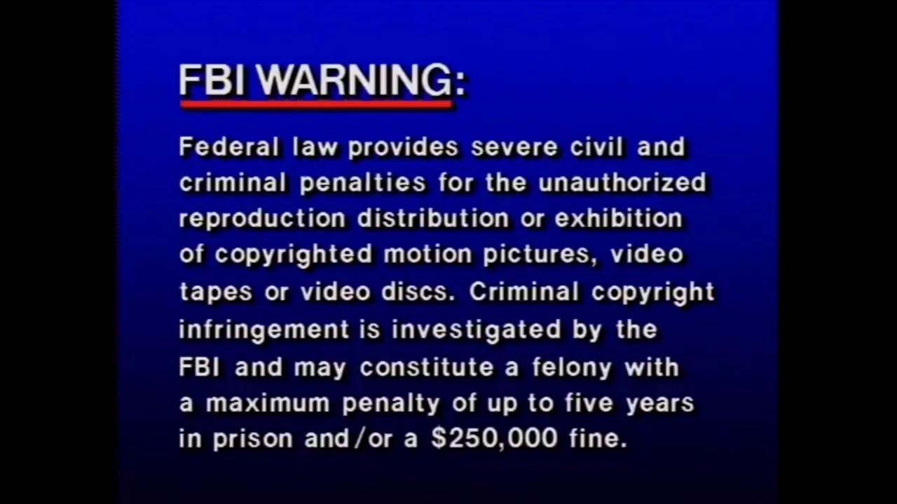 FBI warning Sony wonder, sesame workshop 2005 - YouTube