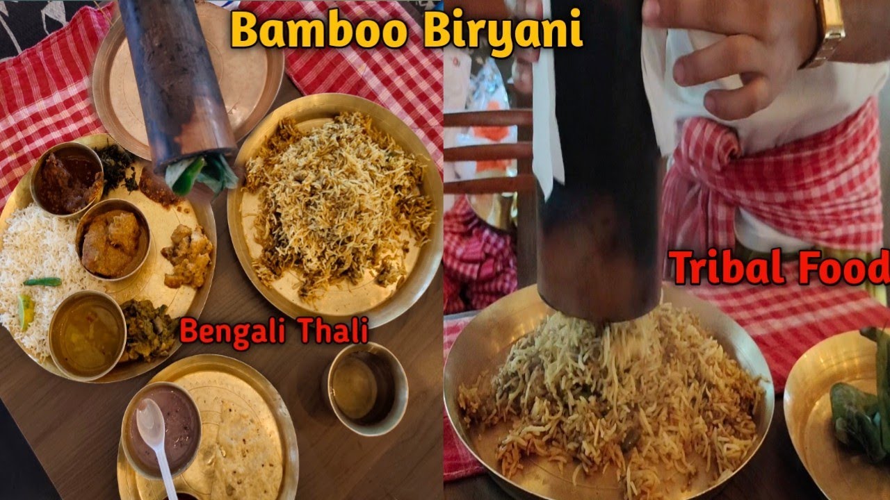 Mutton Bamboo Biryani & Authentic Bengali Chicken Thali | Dhamsa Tribal ...