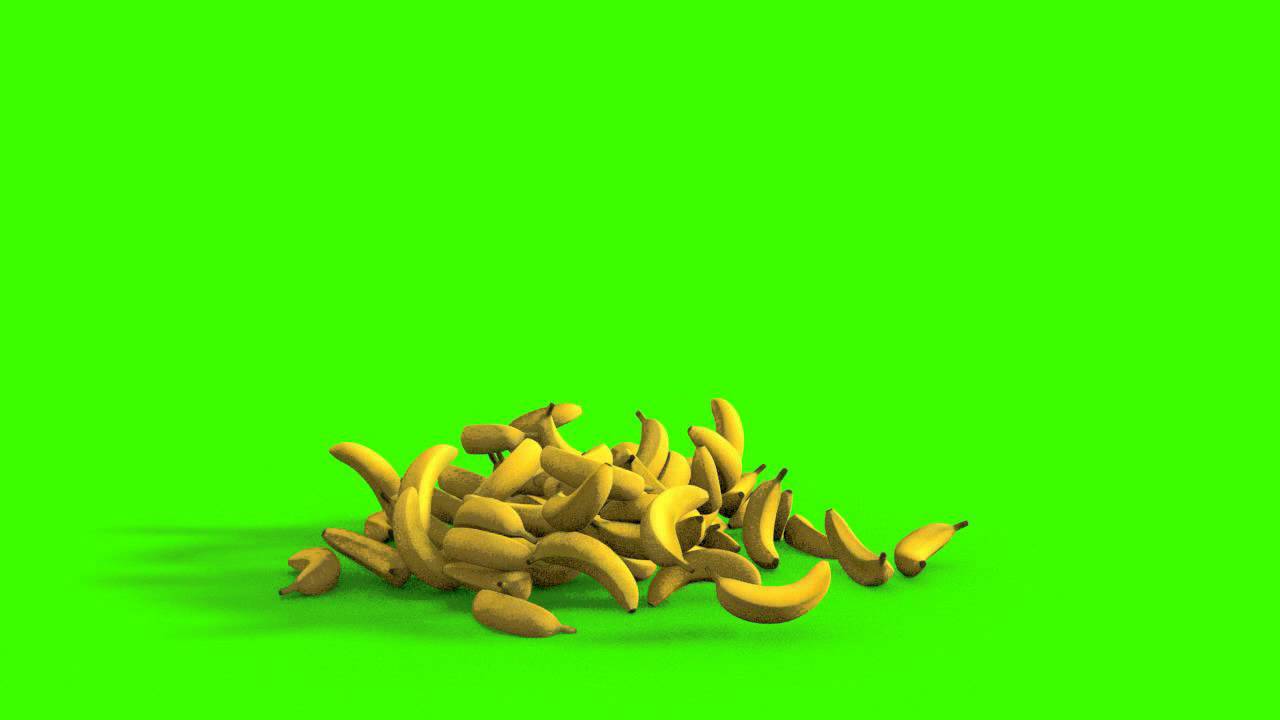 falling banana down in green screen free stock footage - YouTube