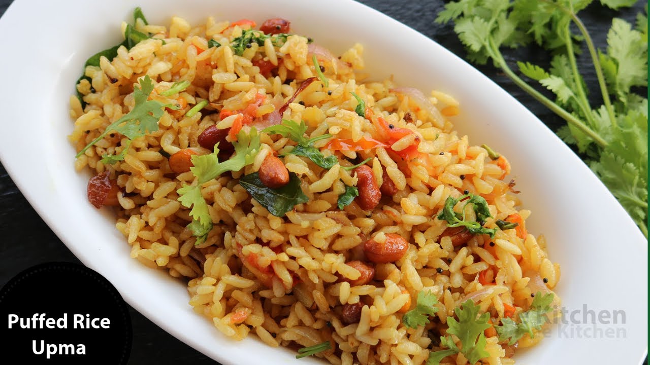 Quick and Easy Breakfast Puffed Rice Upma !! Maramarala Upma Recipe ...