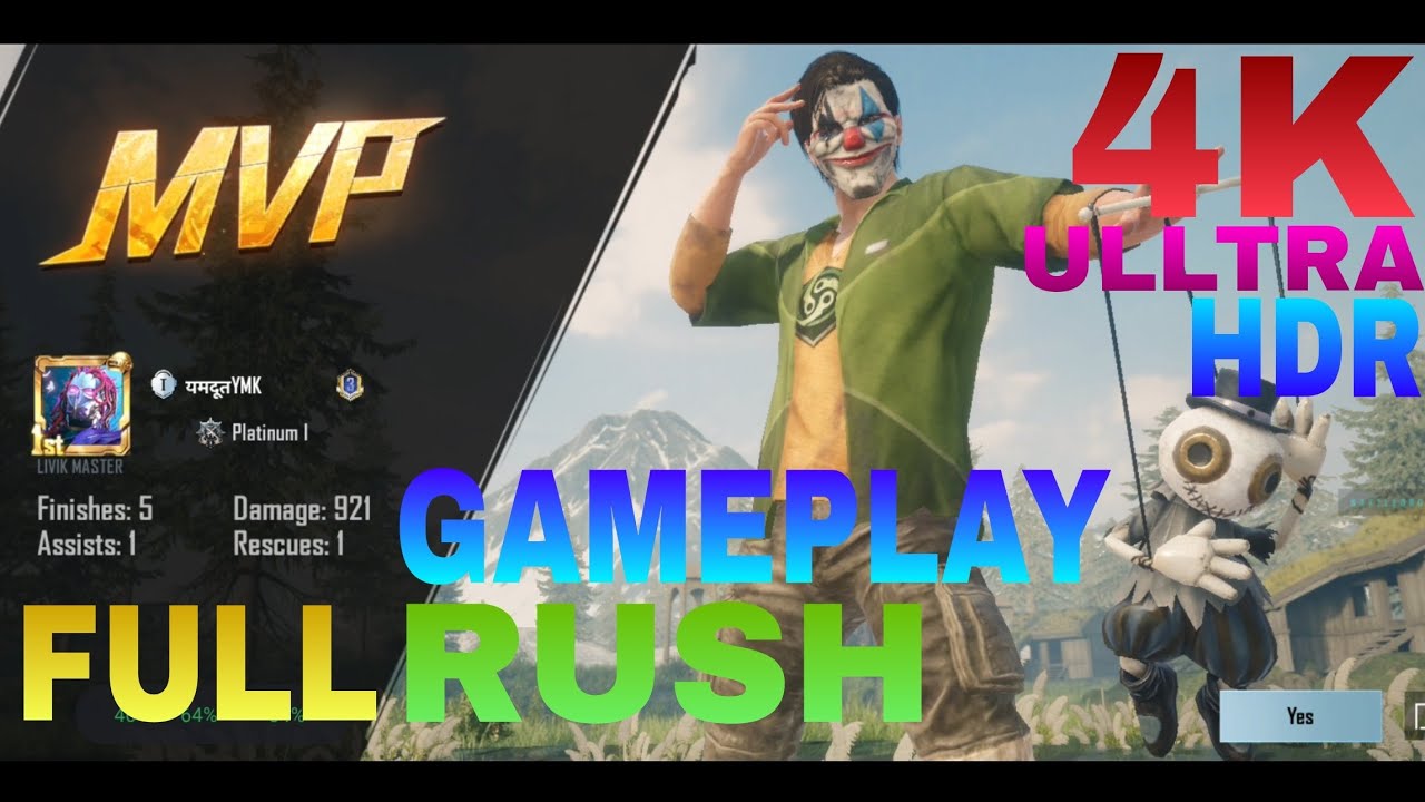 New 😊BGMI😊 Full Rush Gameplay 🔥(Ulltra HDR 4K)🔥 Bgmi king Yamdut YMK ...