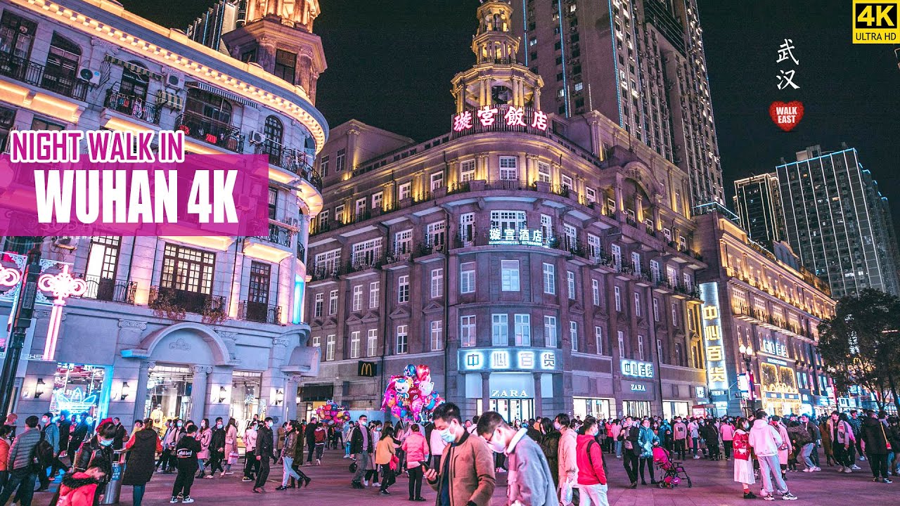 Wuhan Night Walk | From Jianghan Road To Hankou Marshland | 4K HDR ...