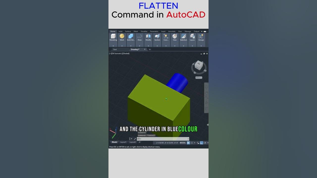 Flatten Command in AutoCAD 2024 Master 2D from 3D (Easy Tutorial!) #autocadtips #autocad - YouTube