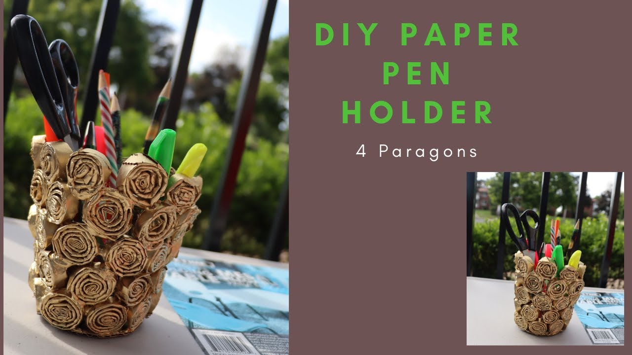 DIY Paper Pen Holder - YouTube