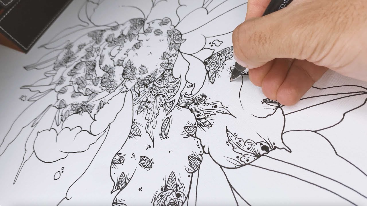 I Draw the Largest Twisted Flower Ever! - YouTube