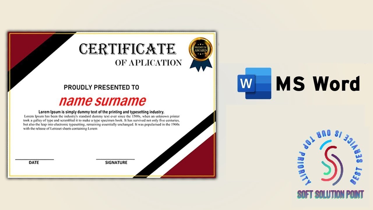 How to Create Certificates in MS Word - YouTube