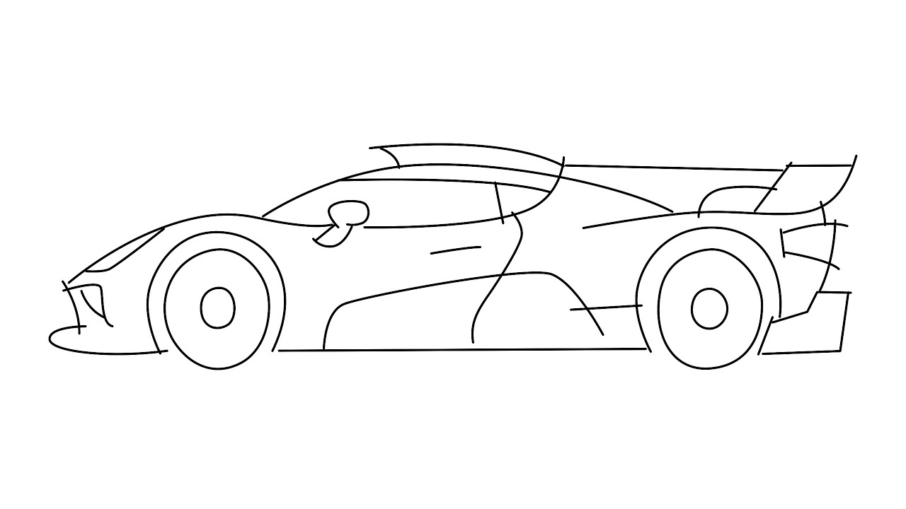 How to draw Koenigsegg Jesko from side step by step for beginners - YouTube