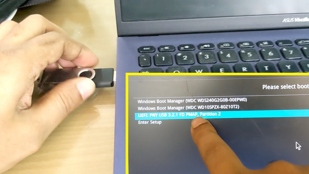 Asus VivoBook Laptop Boot menu setting and install windows 10 - YouTube