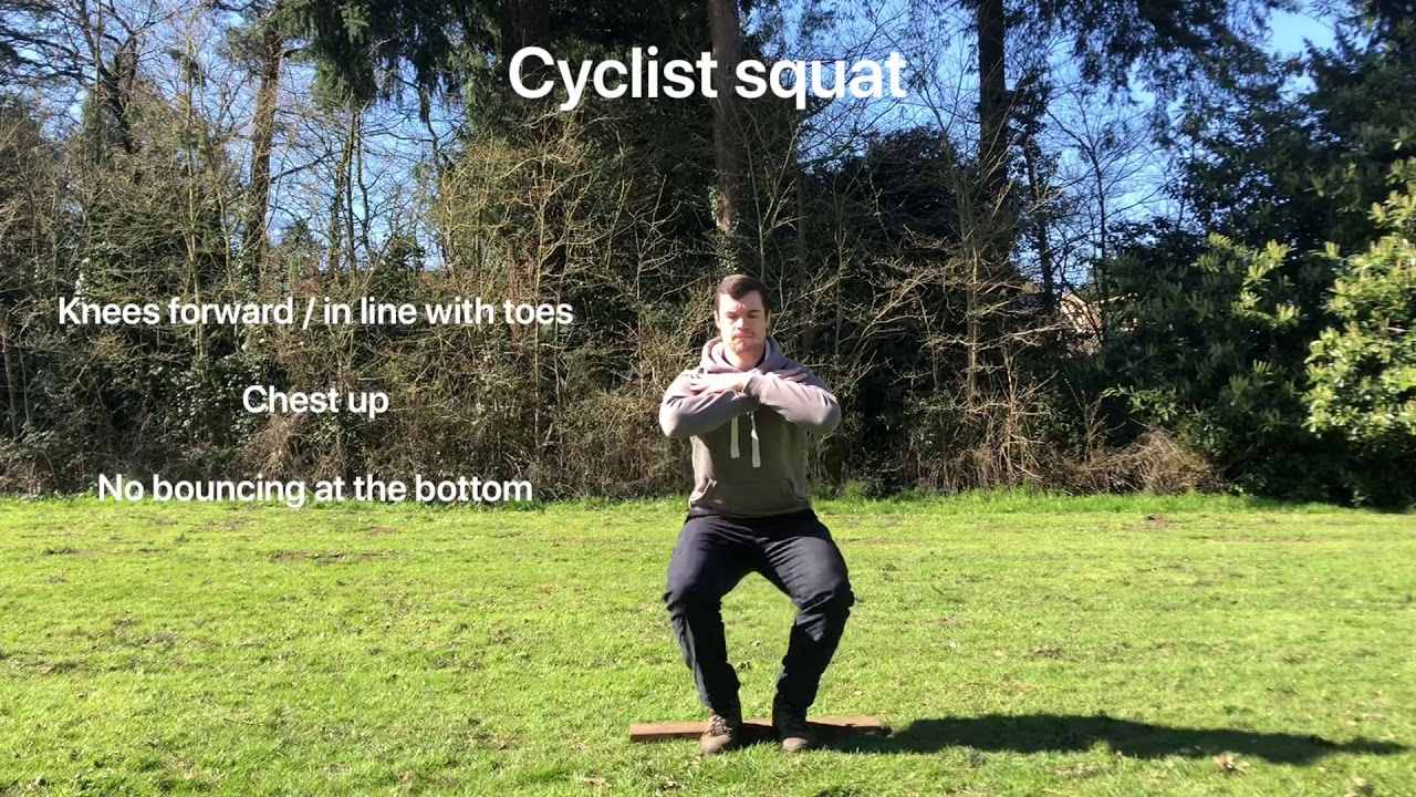 Cyclist squat instructional - YouTube
