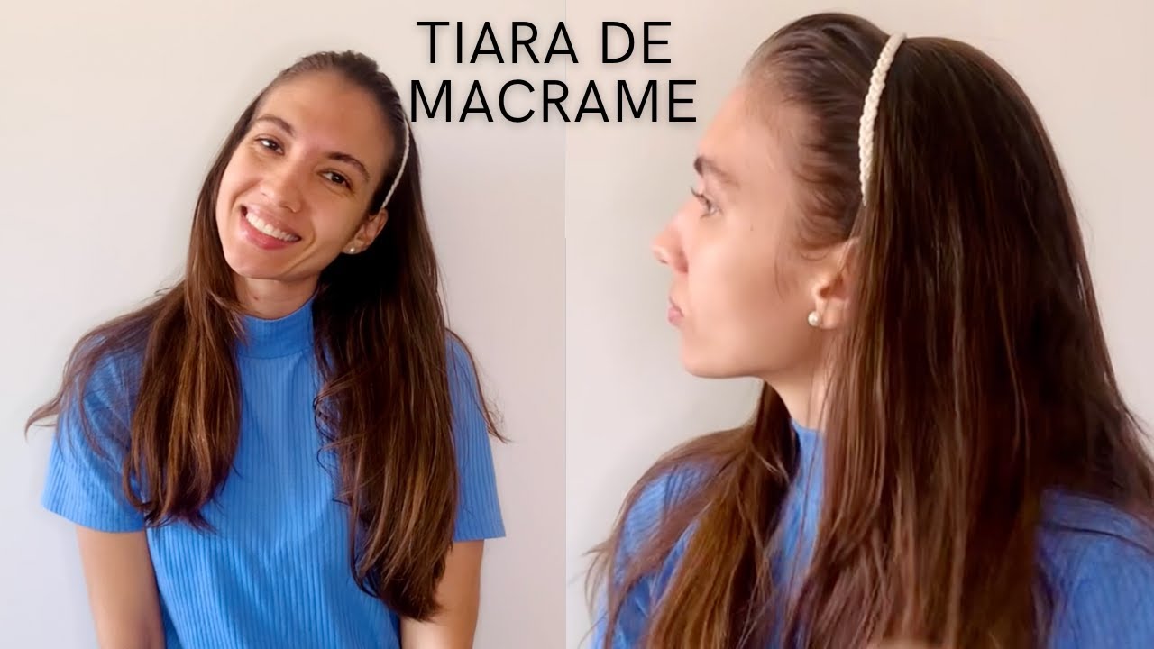 Tutorial: Tiara de trança de macramê com xuxinha (passo a passo) - YouTube