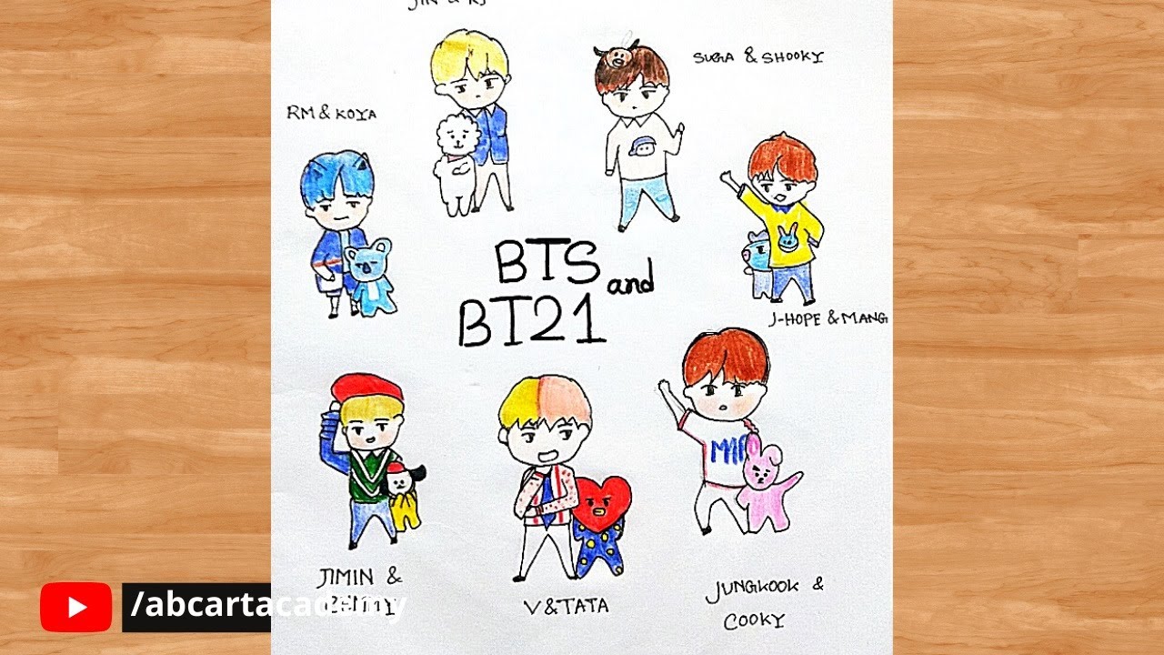 How to Draw BTS BT21 Characters? - [ABC Art Academy] - YouTube