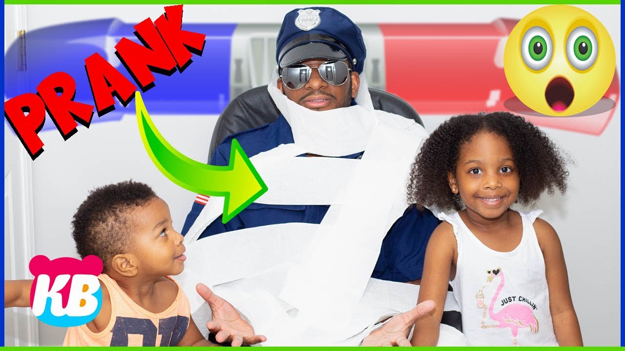 Kamdenboy & Kyraboo Prank KB Dad Pretend Play | Officer KB is the Fun ...